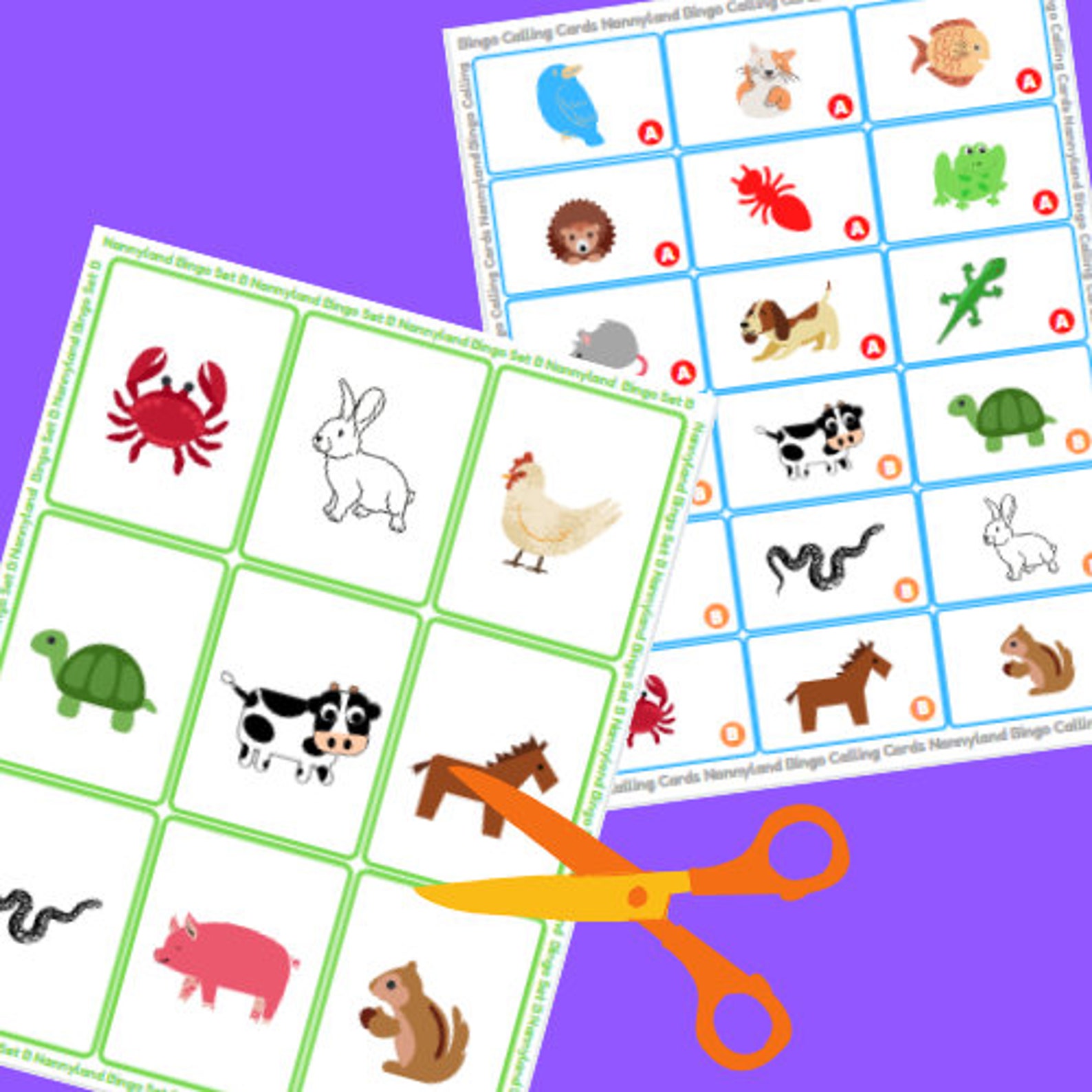Animals Go Fish, Match, Bingo Card Game Printable Print and Play - Etsy