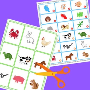 Animals Go Fish, Match, Bingo Card Game Printable Print and Play - Etsy