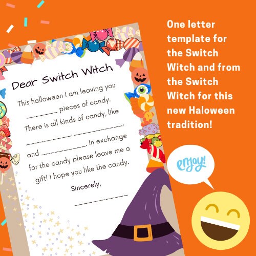 Switch Witch Halloween Treats Candy Letter Template Activity - Etsy