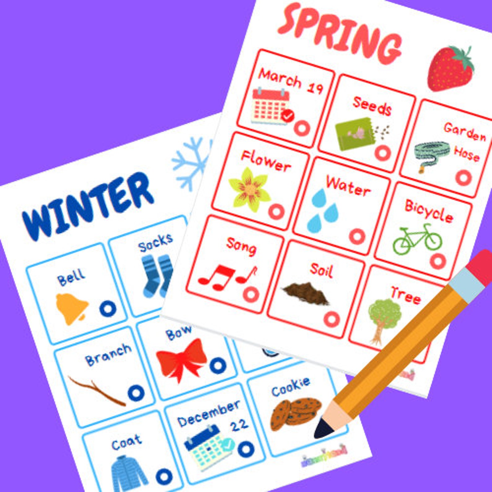 Seasons Scavenger Hunt Printable Packet Game Fall, Spring, Summer ...