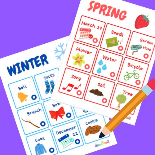 Seasons Scavenger Hunt Printable Packet Game Fall, Spring, Summer ...
