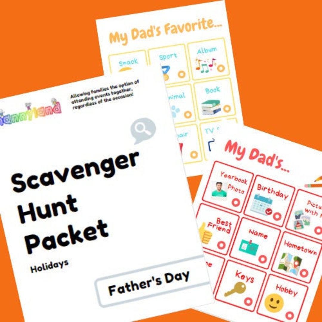 Father's Day Scavenger Hunt Printable Packet Game - Etsy