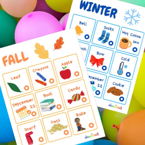 Seasons Scavenger Hunt Printable Packet Game Fall, Spring, Summer ...