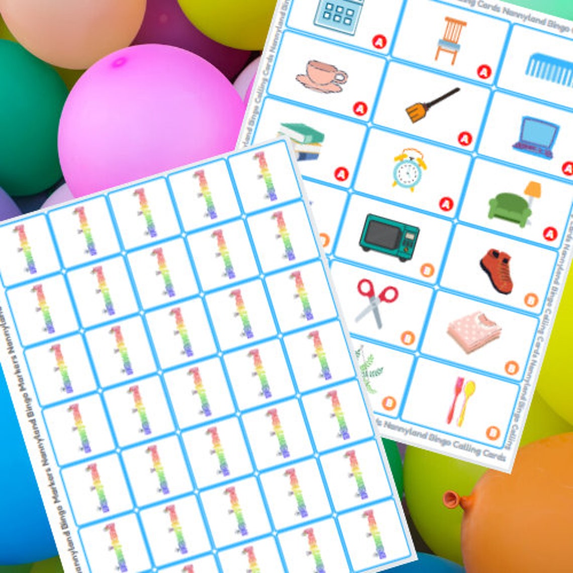 Household Items Go Fish, Match, Bingo Card Game Fun Printable Print and ...