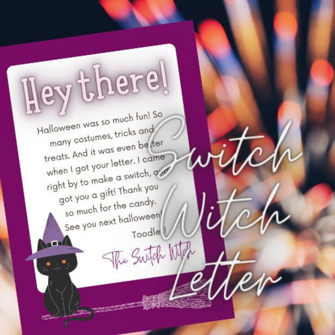 Switch Witch Halloween Treats Candy Letter Template Activity - Etsy
