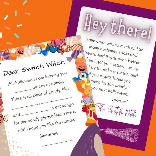 Switch Witch Halloween Treats Candy Letter Template Activity - Etsy