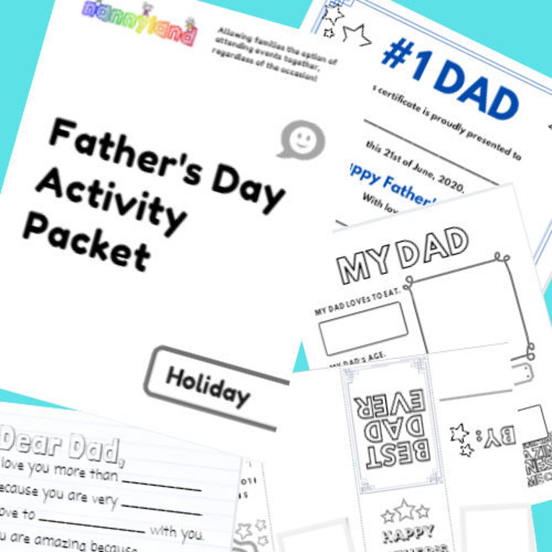 Father's Day Printable Craft Dad Activity Packet Download and Print All ...