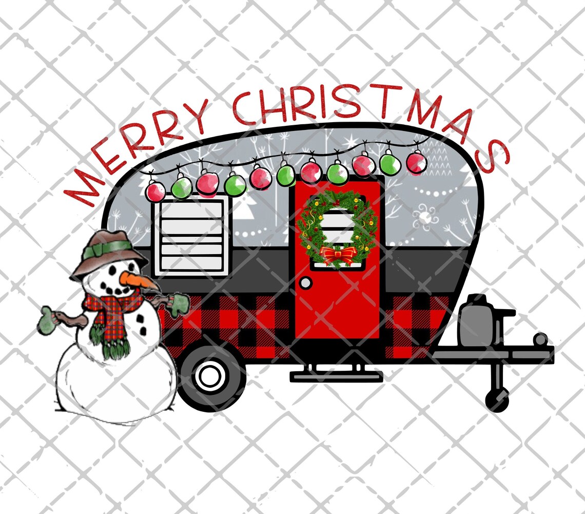 Christmas Camper Png Merry Christmas Png Diseño De Etsy