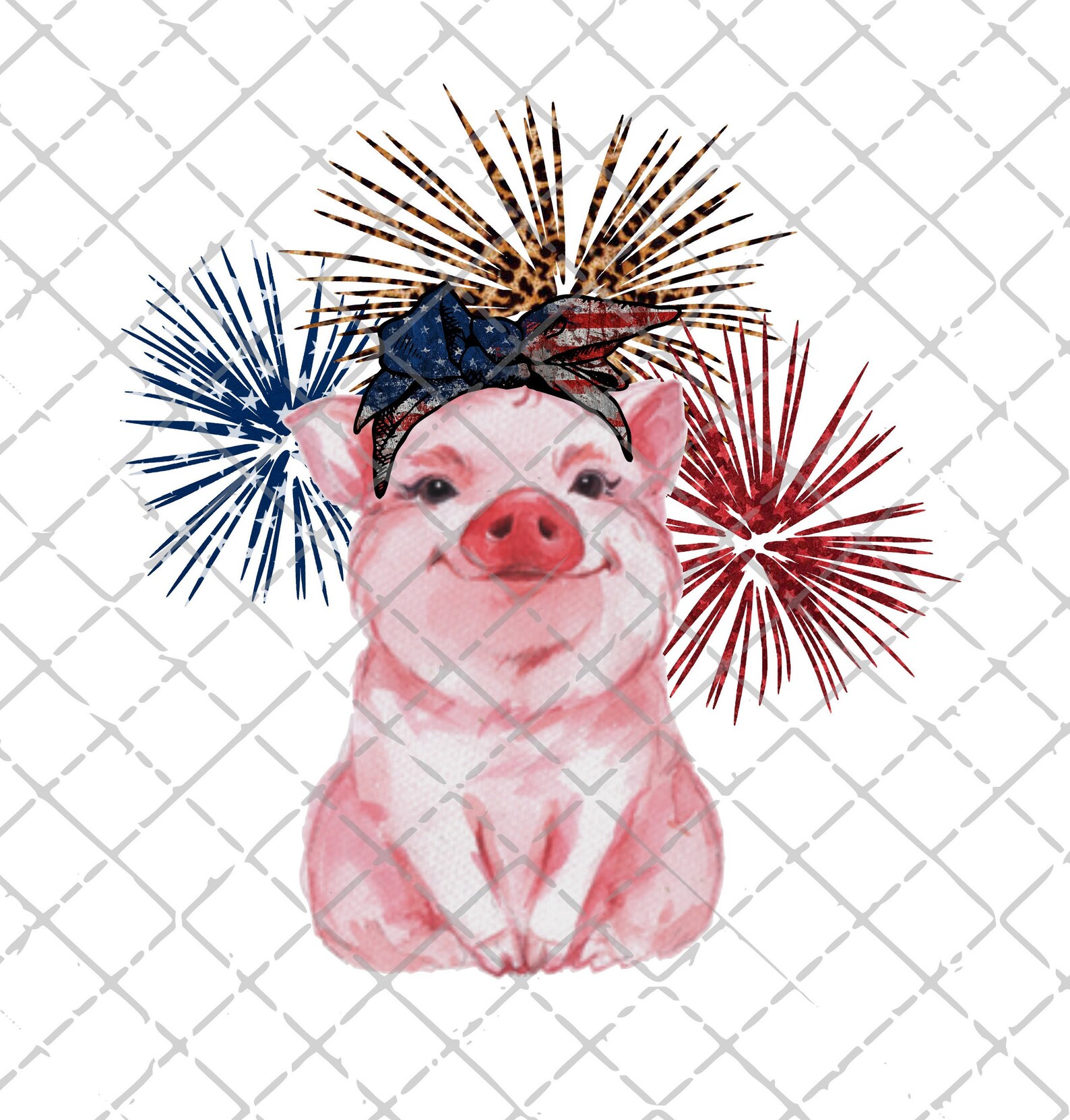 Pig 4th of July PNG Patriotic Pig Png Leopard PNG File for | Etsy
