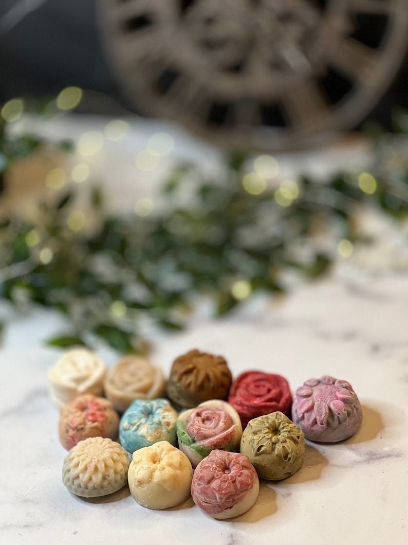 Mini Soap Flowers Sample Size, Guest Soap , Kids Soap, 12 Flower Soaps ...