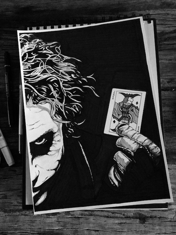 The Joker Ink Drawing 50x70cm - Etsy