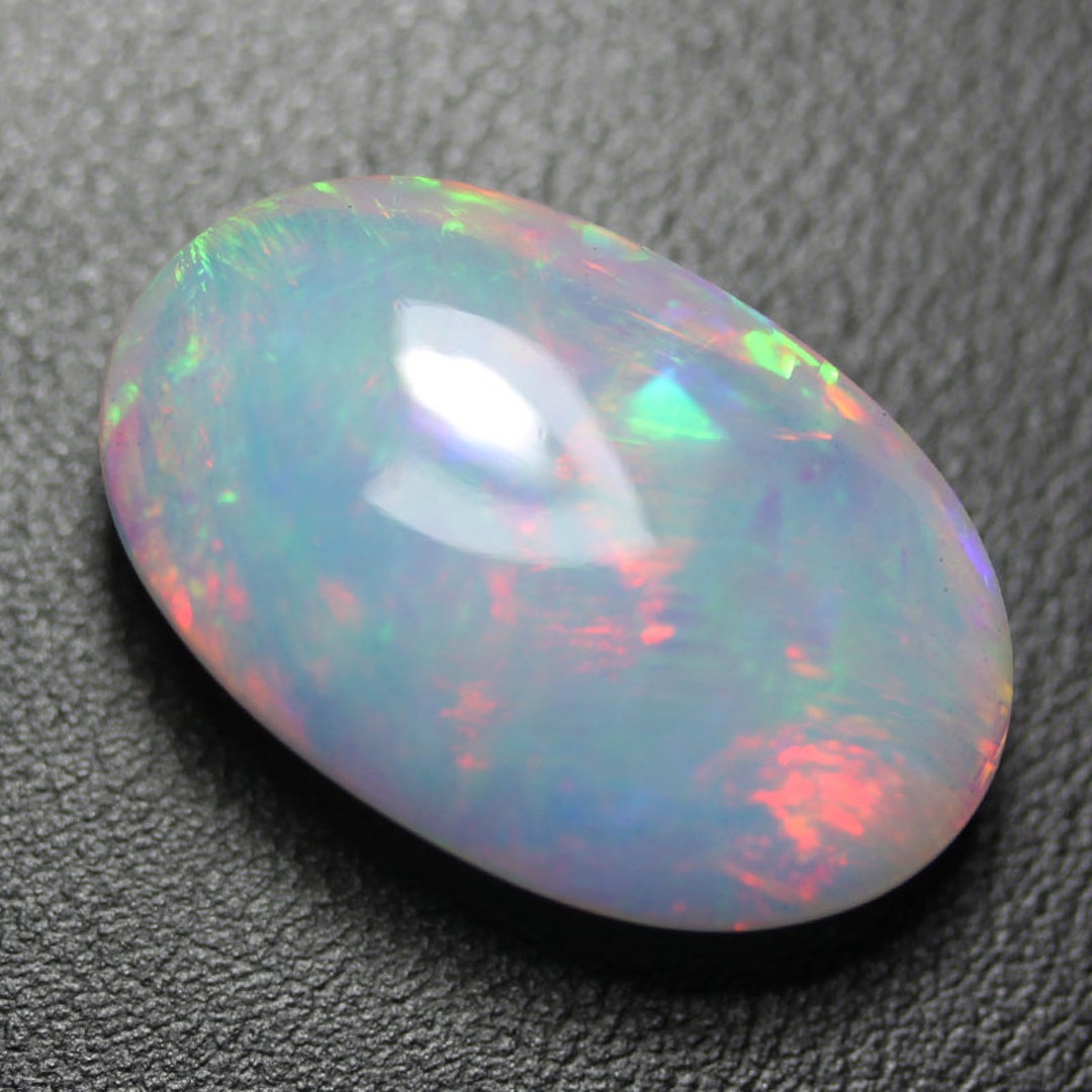 Outstanding Natural White Opal Cab 21.97ct Play of Colors AIGS ...