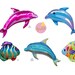 38'' Shark Balloon Pink Dolphin Balloon Seahorse Balloon Colorful Fish ...