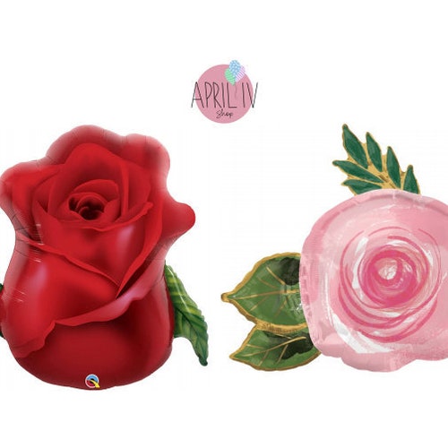 33'' RED ROSE BALLOON 30'' Pink Rose - Etsy