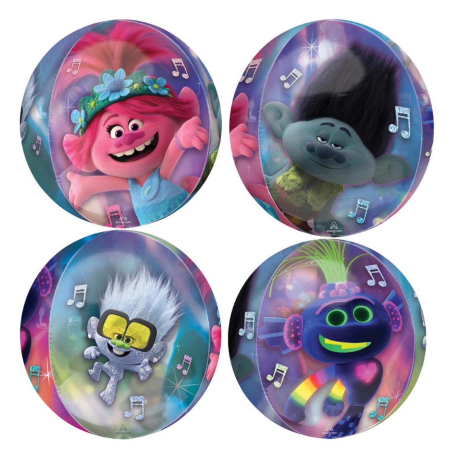 37'' Trolls Poppy Balloon| 16'' Trolls World Tour| Orbz Balloon| 18 ...