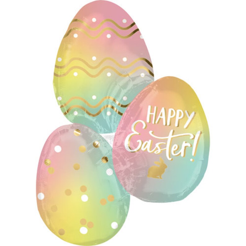 Happy Easter Foil Balloons Easter Bunny Foil Balloons Easter - Etsy