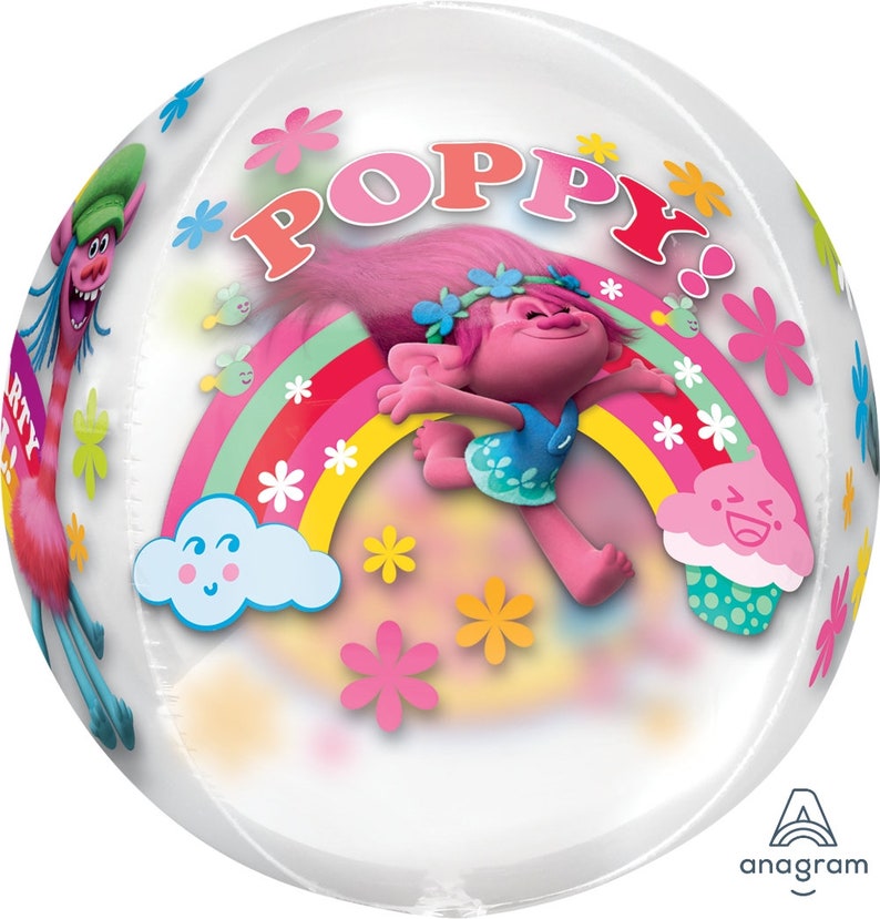 37'' Trolls Poppy Balloon| 16'' Trolls World Tour| Orbz Balloon| 18 ...