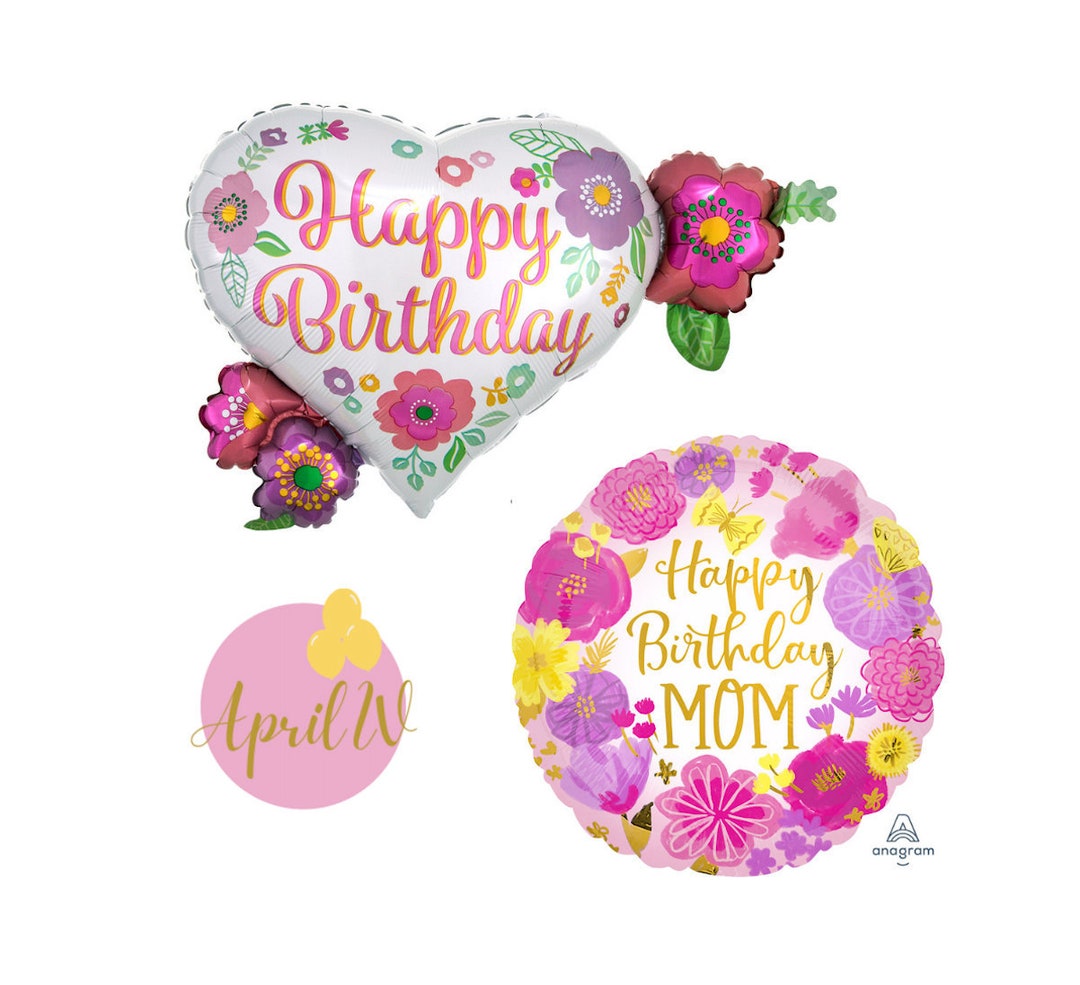 Happy Birthday Mom Balloon| Happy Birthday Foil Balloon| Mom Birthday ...