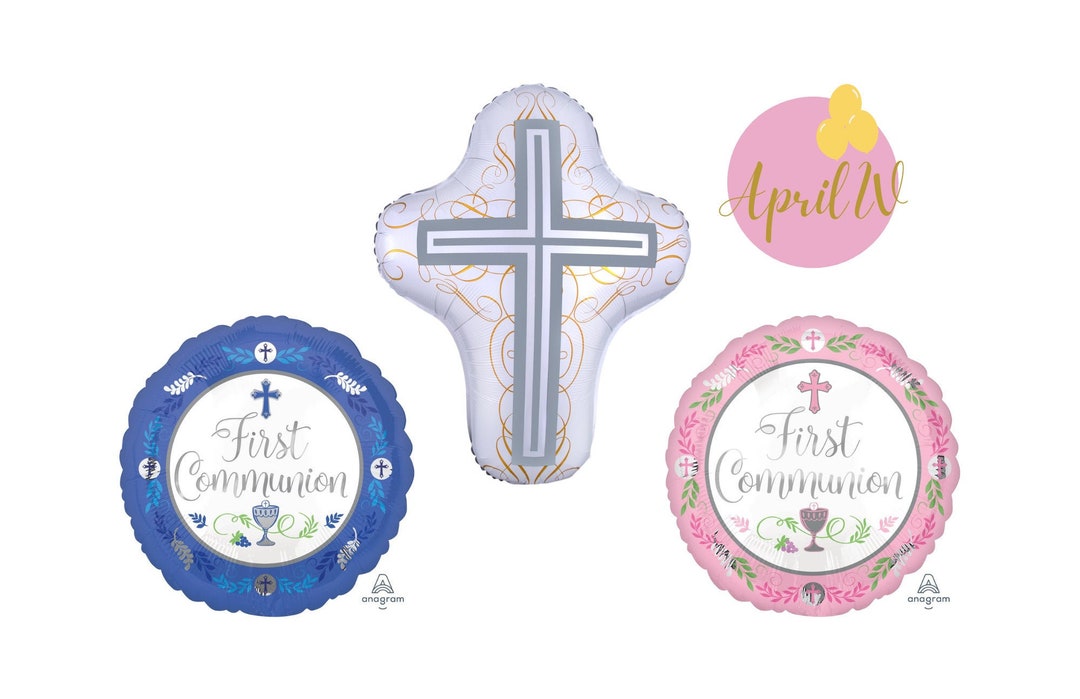 28'' First Communion Cross Balloon| 18'' First Communion Balloon| First ...