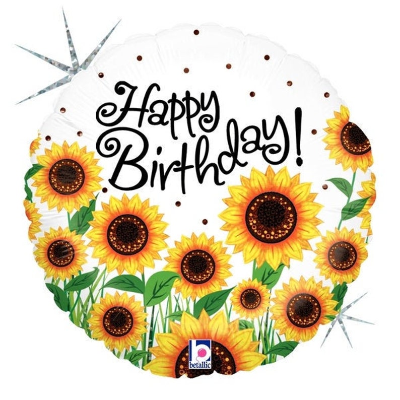 Happy Birthday Sunflowers Balloon| Birthday Sunflower Balloon ...