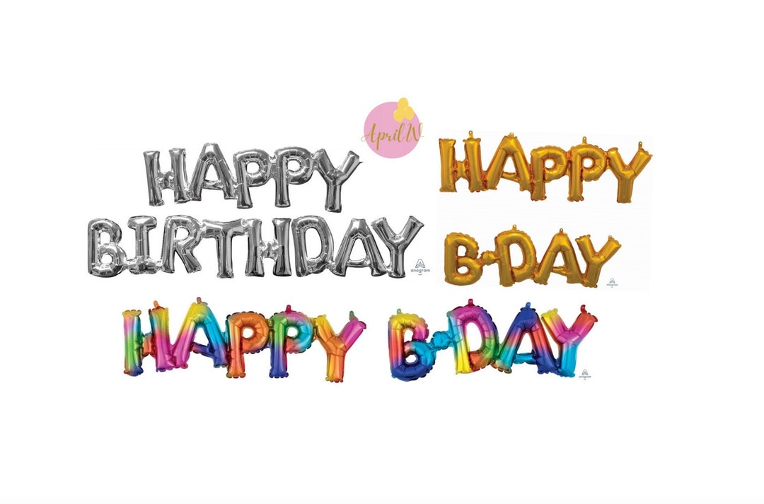 30'' Happy Birthday Balloons| Silver Birthday Balloons| Colorful ...