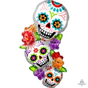 38'' DAY of the DEAD Balloon| 34'' Day of the Dead Balloon| Sugar Skull ...