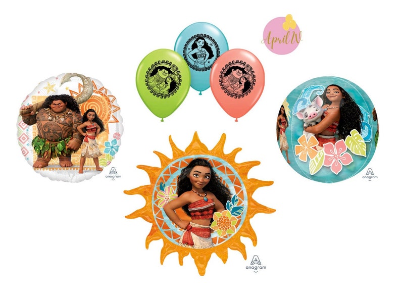 Moana Balloons| 18'' Moana Balloon| 15'' Moana Balloon| Moana Birthday ...