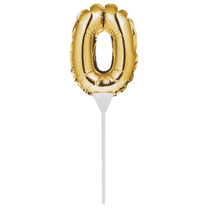 Gold Balloon Number Cake Toppers| Cake Toppers| Gold Balloon Cake ...