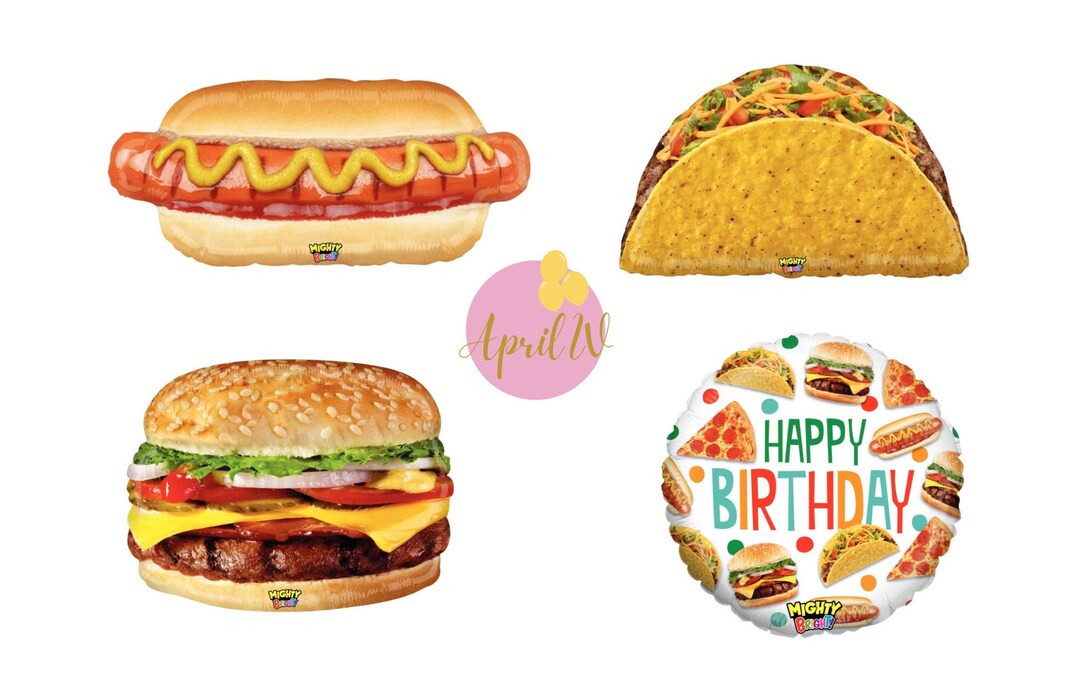 Food Party Balloons| Food Birthday Balloons| Food Party Decor| Food ...