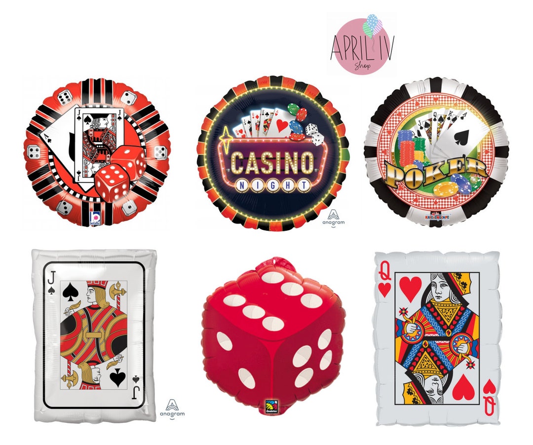 30'' Queen of Hearts/ace of Spades Balloon| 28'' Casino Balloon| Roll ...