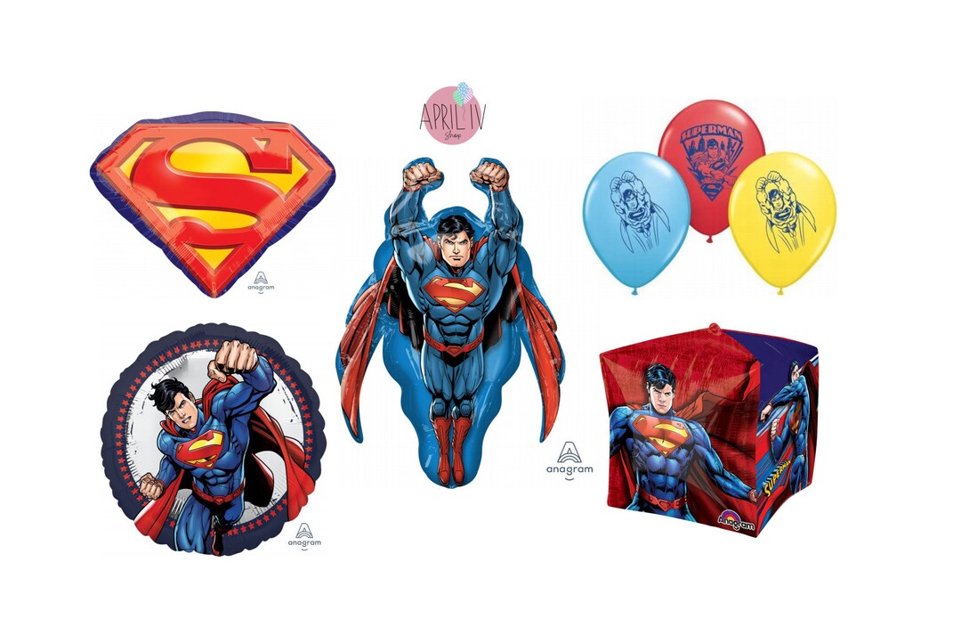 SUPERMAN LATEX Balloonssuperman Balloons Superman Birthday - Etsy