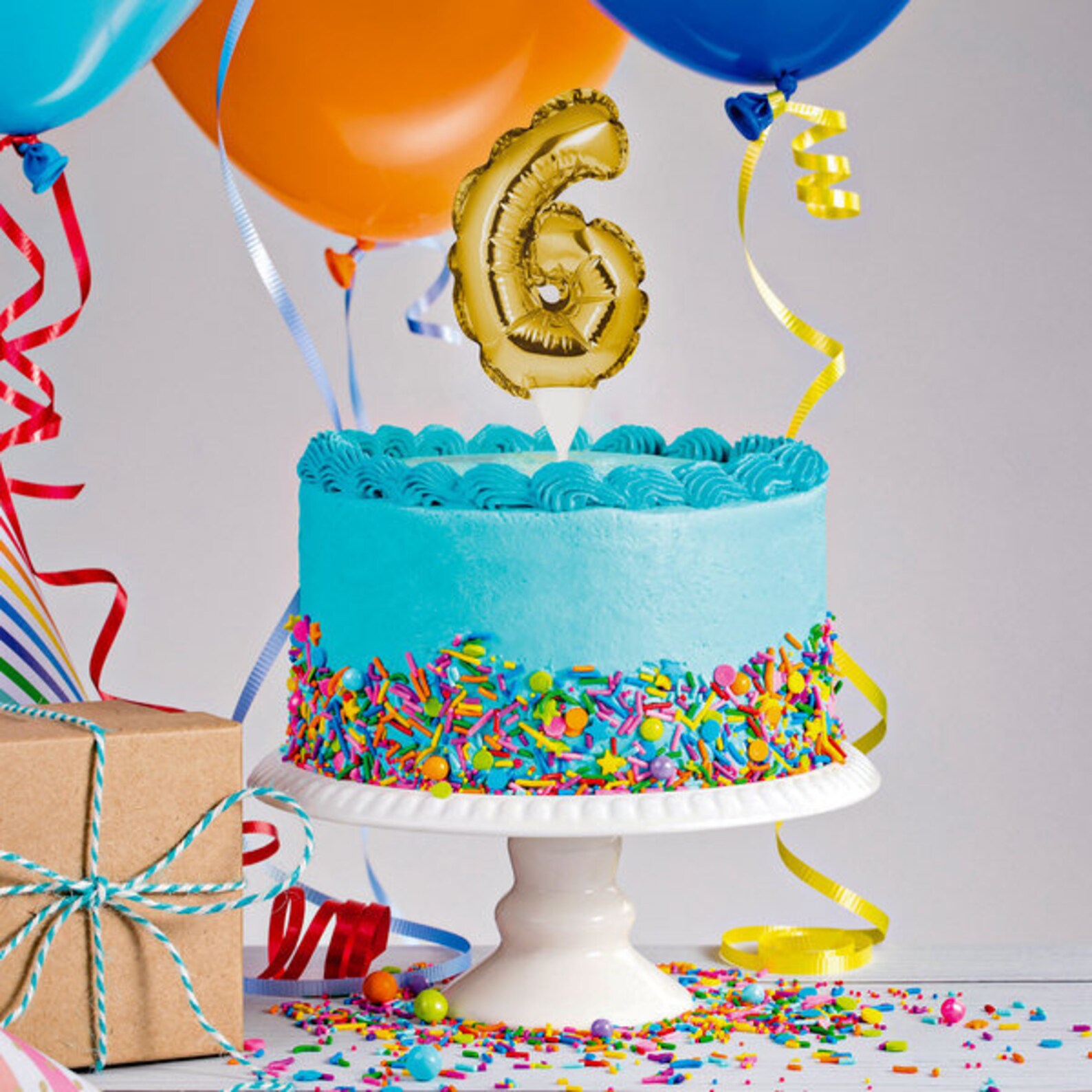 Gold Balloon Number Cake Toppers| Cake Toppers| Gold Balloon Cake ...