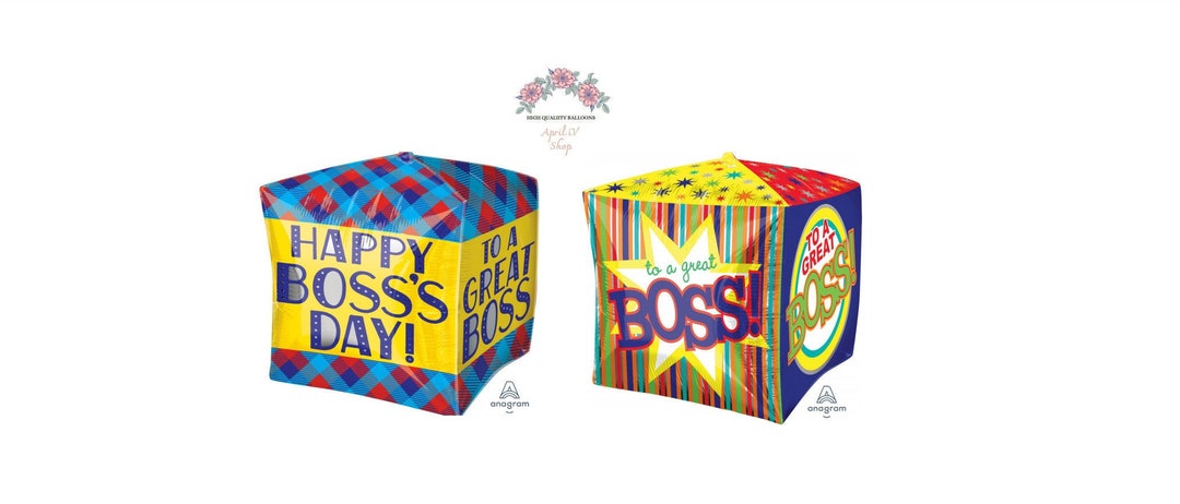 15'' Happy Boss's Day Cubez Balloon| Happy Boss Day Balloon| Happy Boss ...