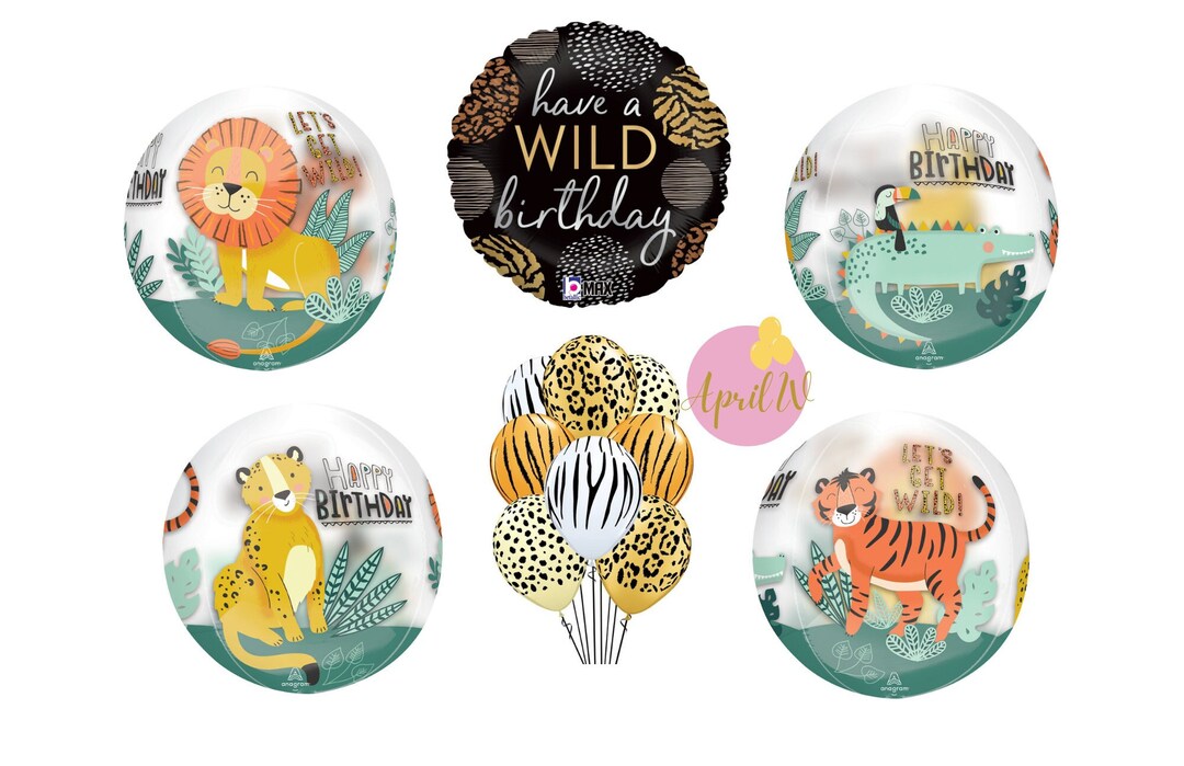 Safari Birthday Balloons| Safari Animals Birthday Balloons| Have a Wild ...