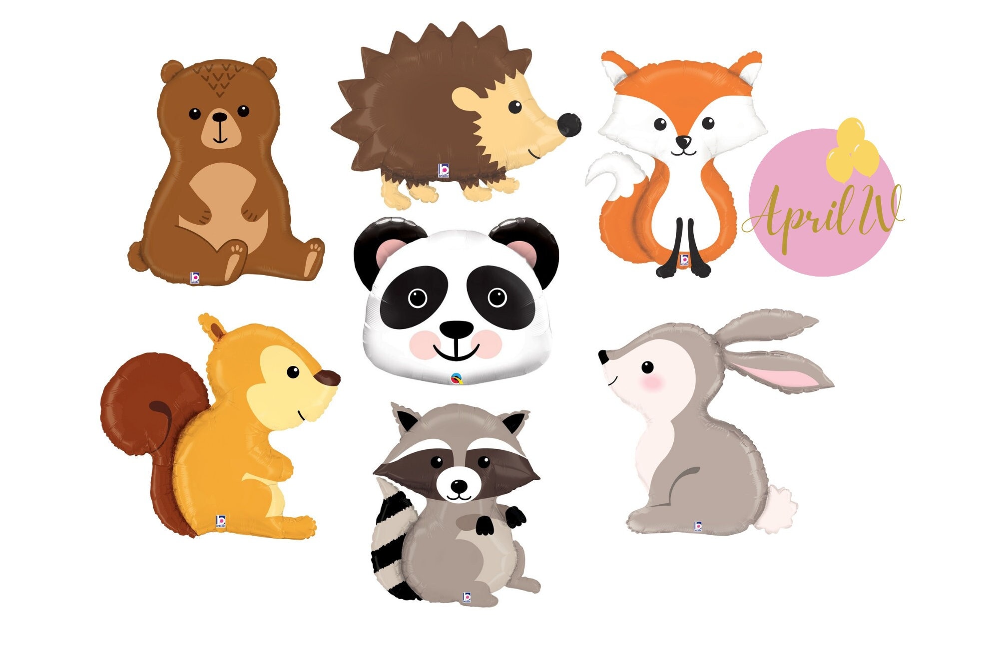 Woodland Animal Balloons| 36'' Fox Balloon| 36'' Bunny Balloon| 31 ...