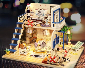 DIY Miniature Doll House Container Kit 1:24 With Light | Etsy