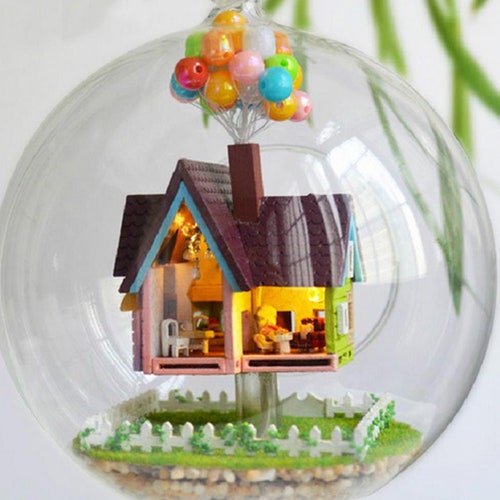 Miniatures Doll House in Glass Ball 1:24 With Light Kid - Etsy
