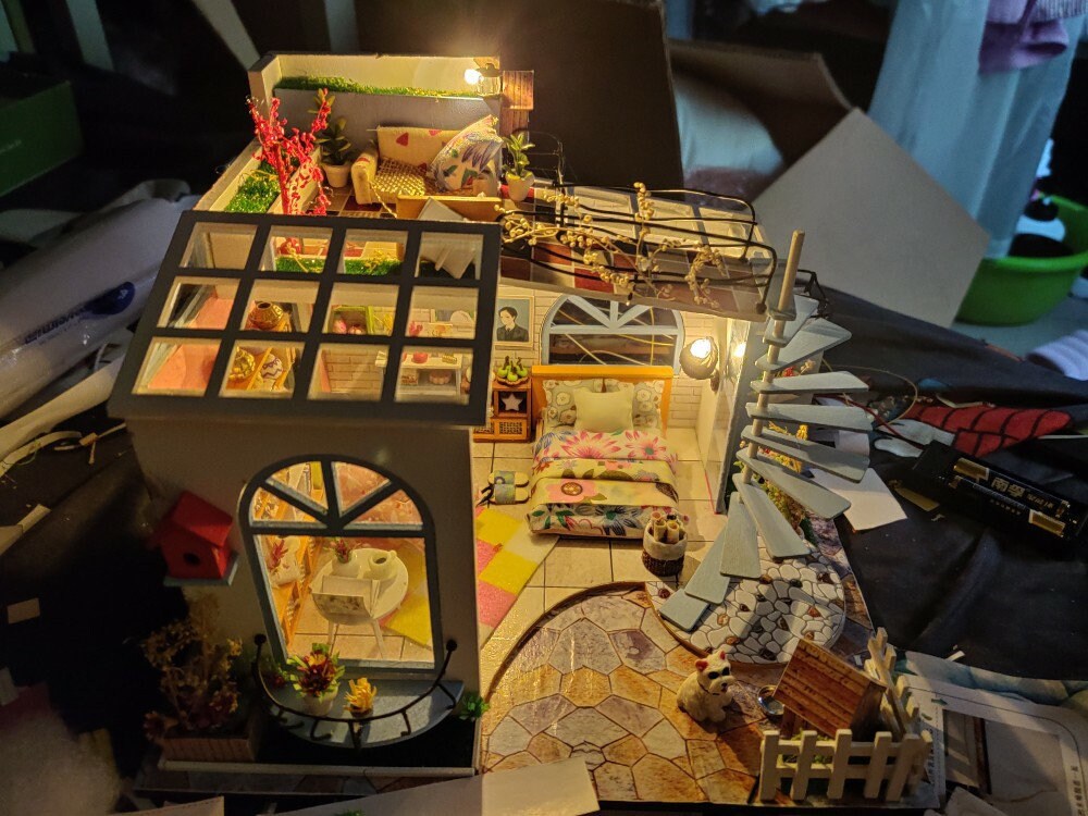 Modern Rooftop Miniatures Dollhouse Kit 1:24 With Music and - Etsy