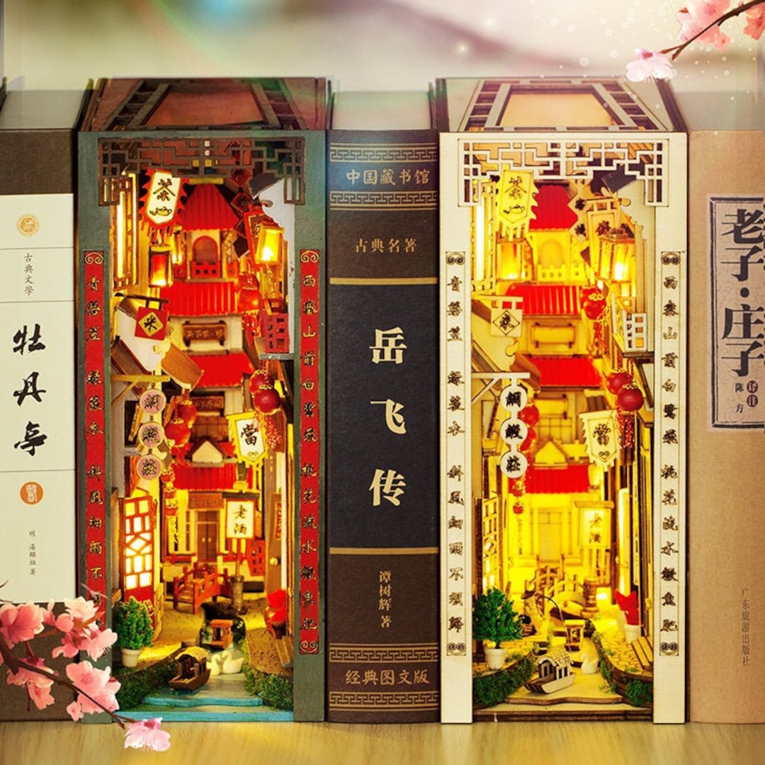 China Water Town Book Nook - Book Shelf Insert - Bookcase With Light ...