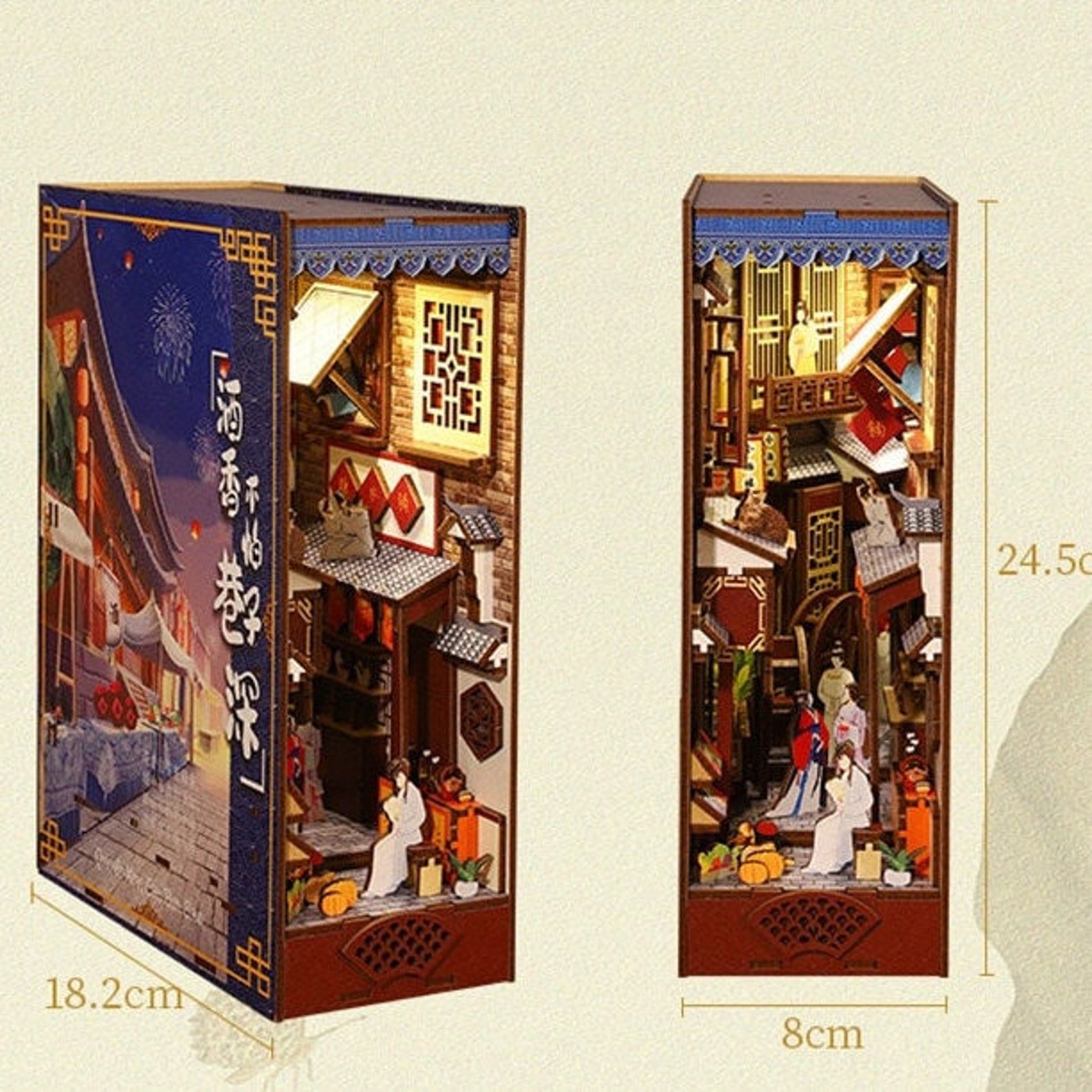 Wine Alley Book Nook - Book Shelf Insert - Bookcase With Light Model ...