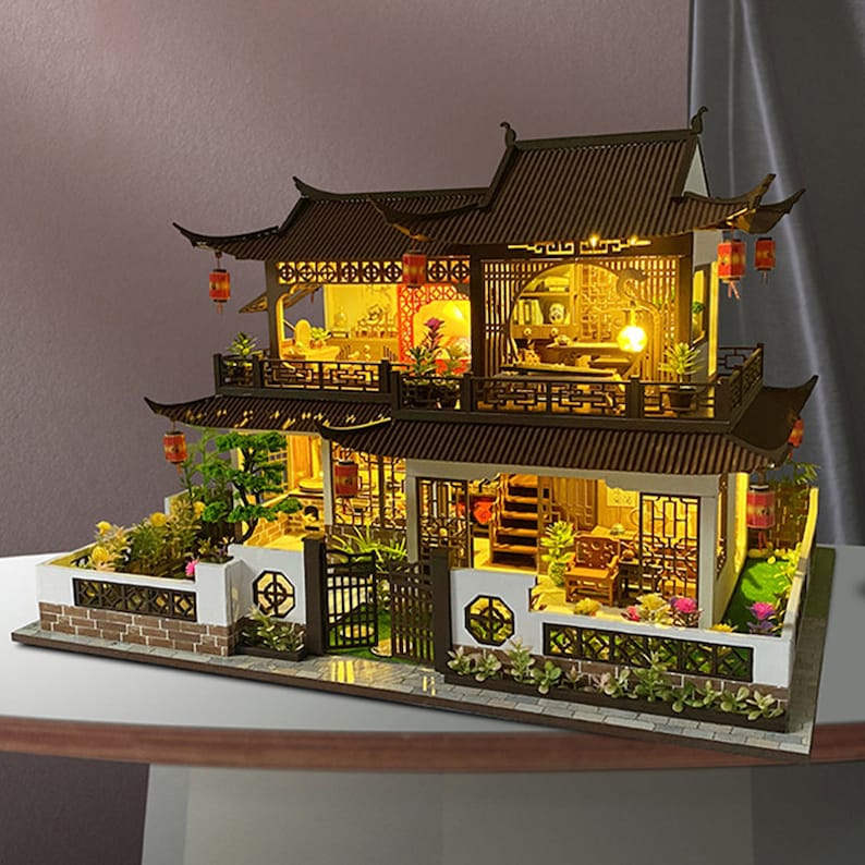 DIY Chinese Ancient Villa Miniature Doll House Kit 1:24 - Etsy