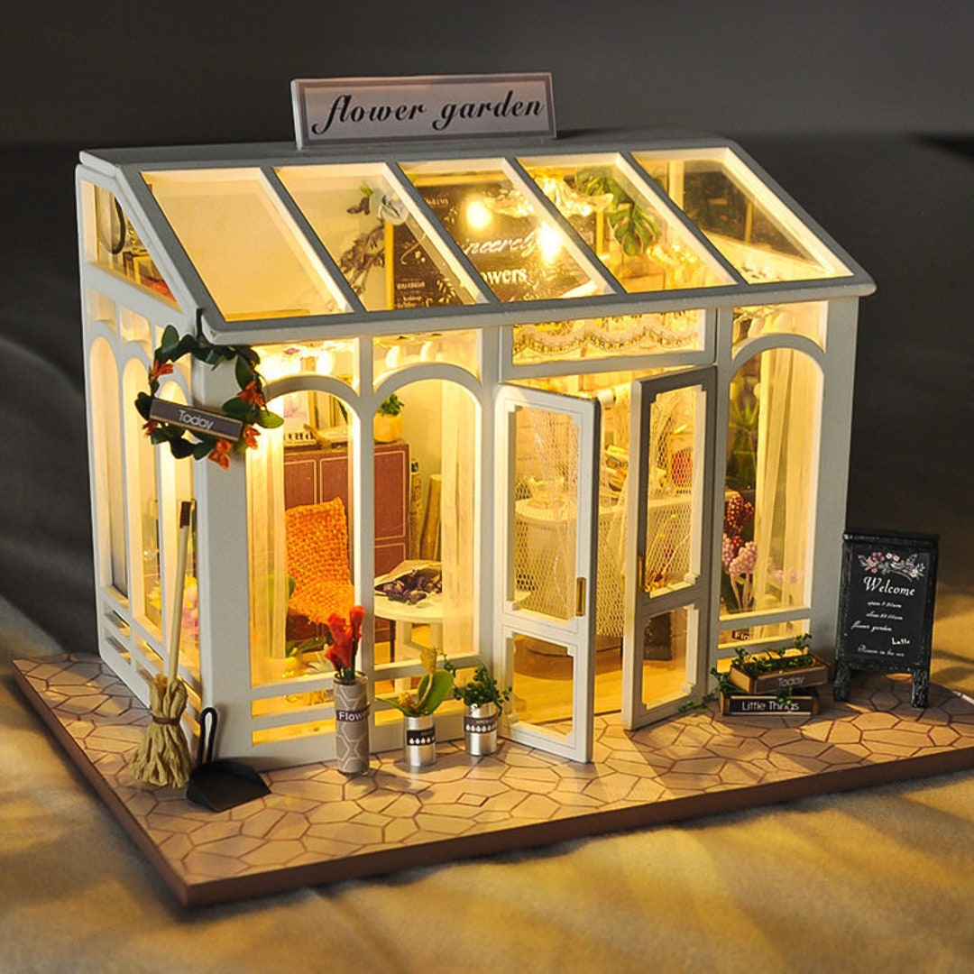 Mini Flower House Miniature Doll House Kit || 1:24 With Light for Adult ...