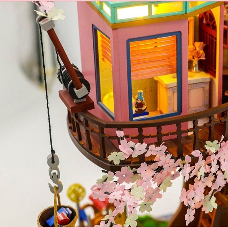 DIY Cherry Blossom Tree Wooden Miniature Doll House Kit - Etsy
