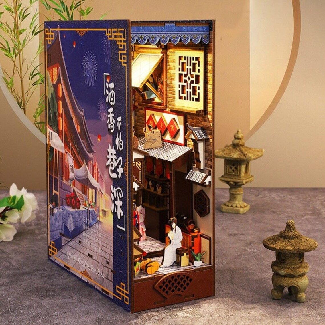 Wine Alley Book Nook - Book Shelf Insert - Bookcase With Light Model ...
