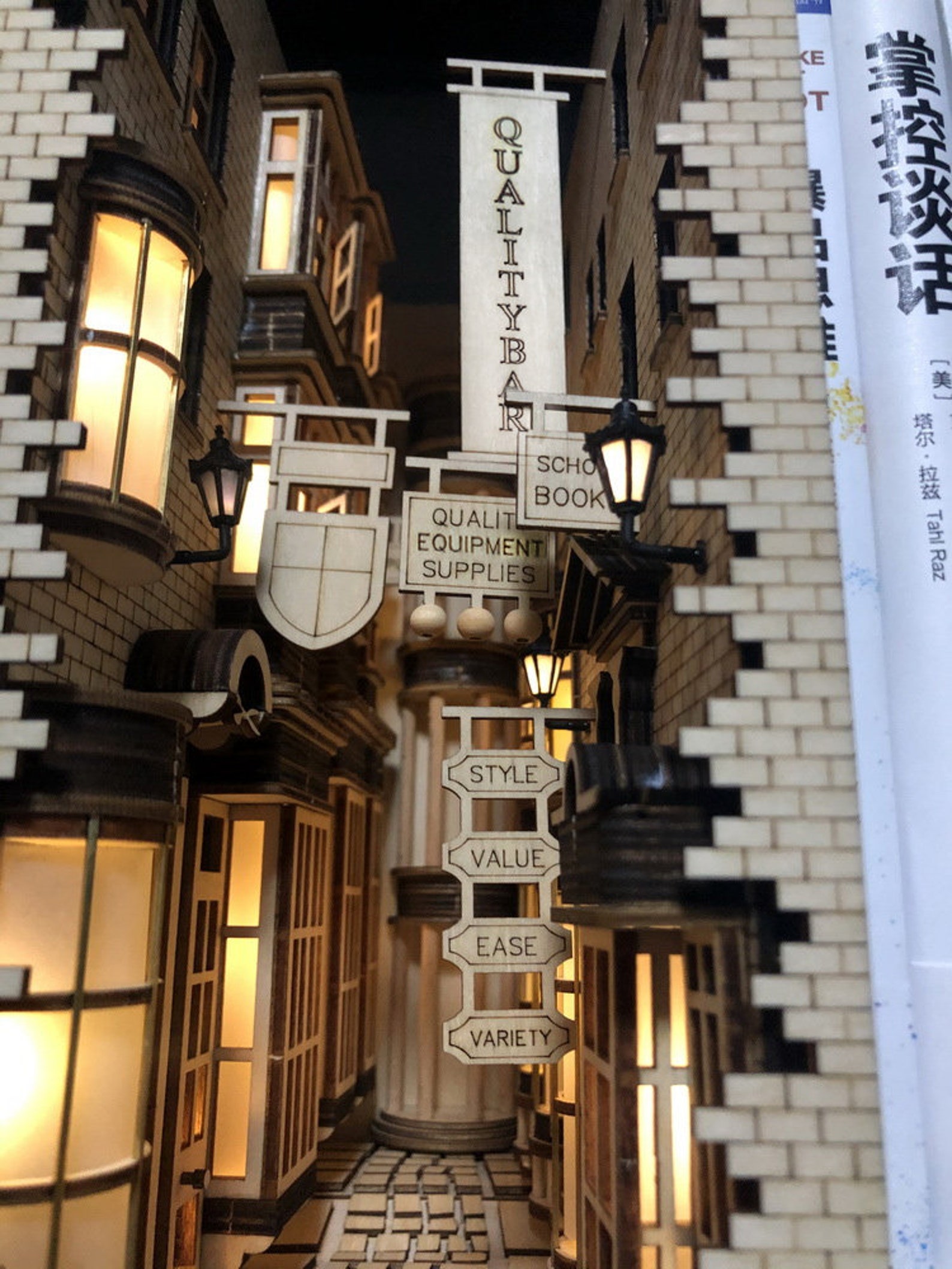 Alley Book Nook - Book Shelf Insert - Bookcase With Light Model ...
