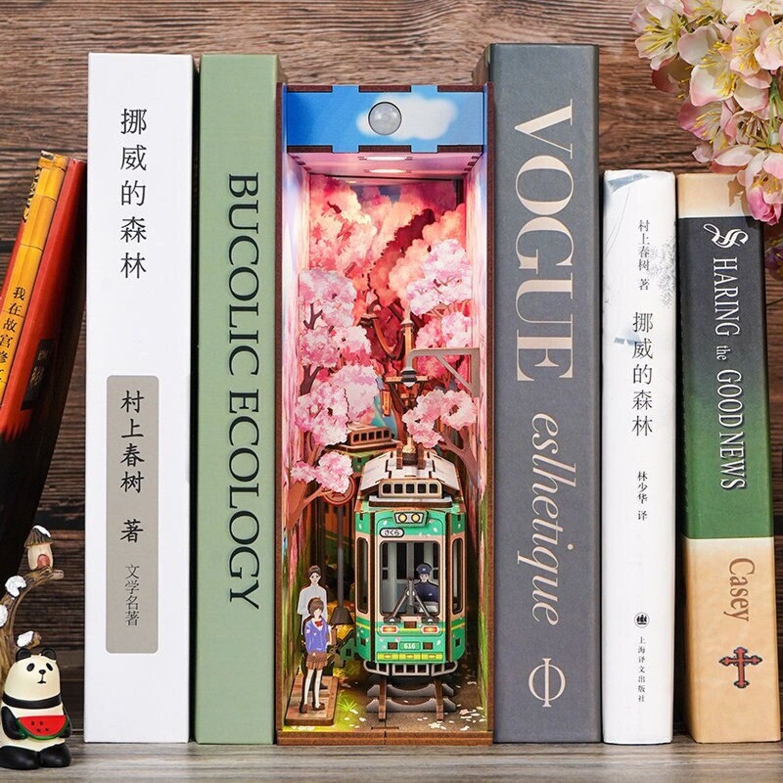 Sakura Trip on Train Book Nook Book Shelf Insert Bookcase - Etsy Hong Kong