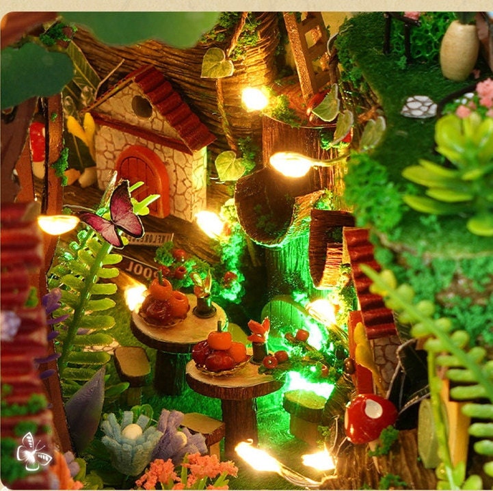 Firefly Forest Book Nook Book Shelf Insert Bookcase With - Etsy