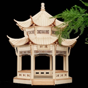 DIY Chinese Ancient Pavilion Wooden Miniature Doll House Kit || Adult ...