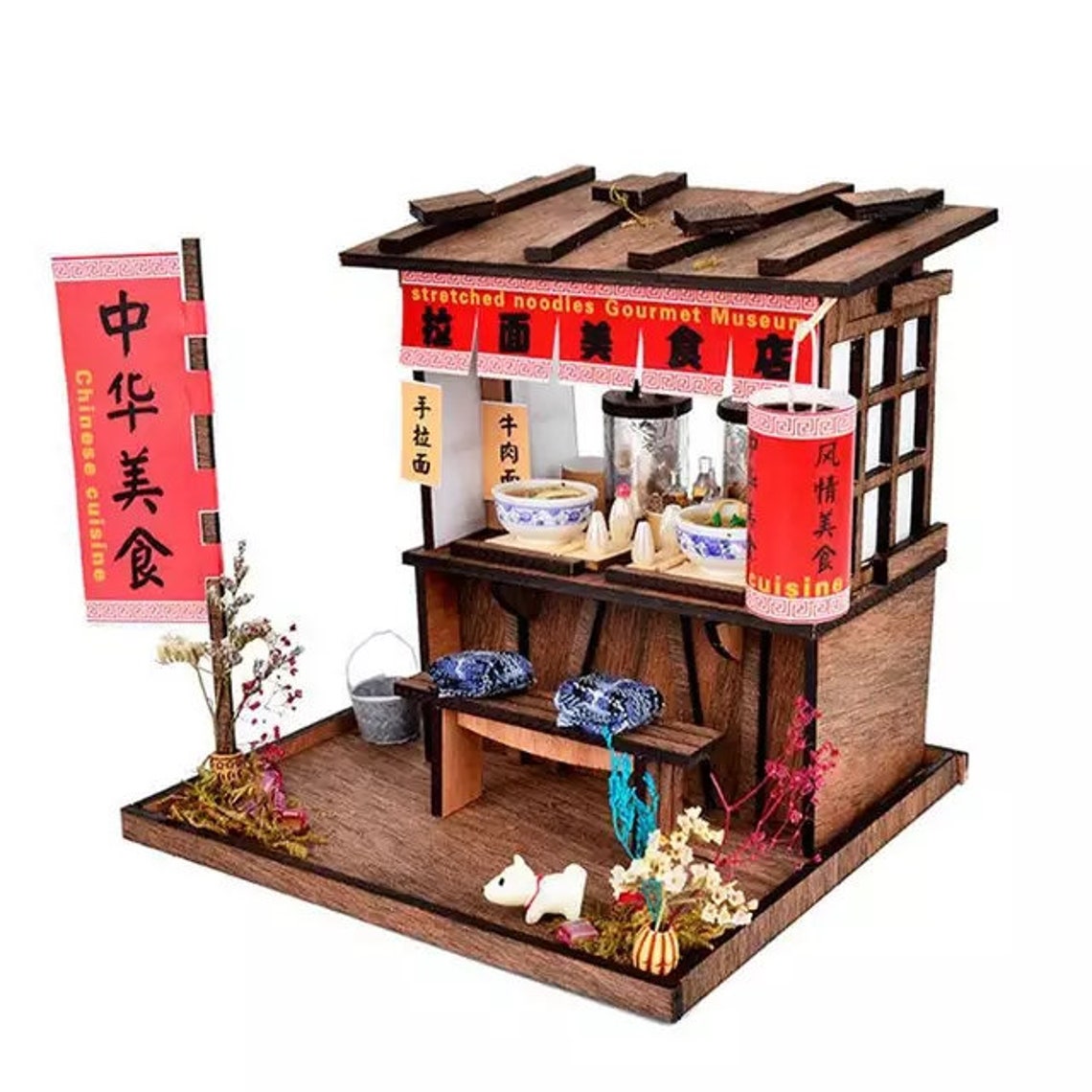 DIY Miniature Chinese Noodle Stall Dollhouse Kit | Adult Craft Gift - Etsy