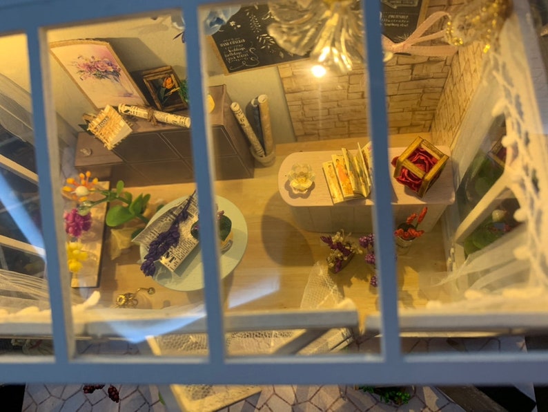 Mini Flower House Miniature Doll House Kit 1:24 With Light - Etsy